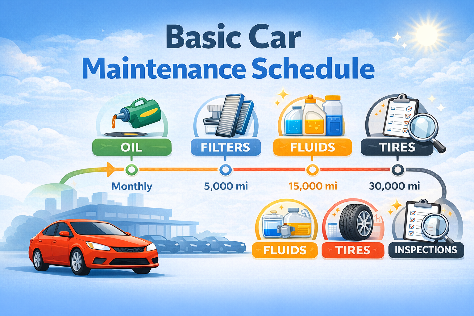 Basic Car Maintenance Schedule: Oil, Fluids, Tires & Inspections Guide